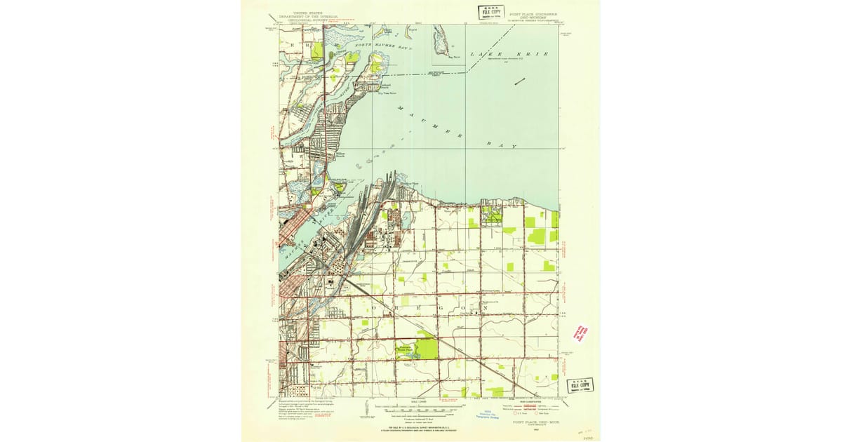 1952 Map of Point Place, Lucas County, OH — High-Res | Pastmaps