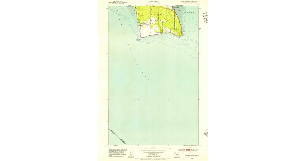 1952 Map of Point Roberts, WA — High-Res | Pastmaps