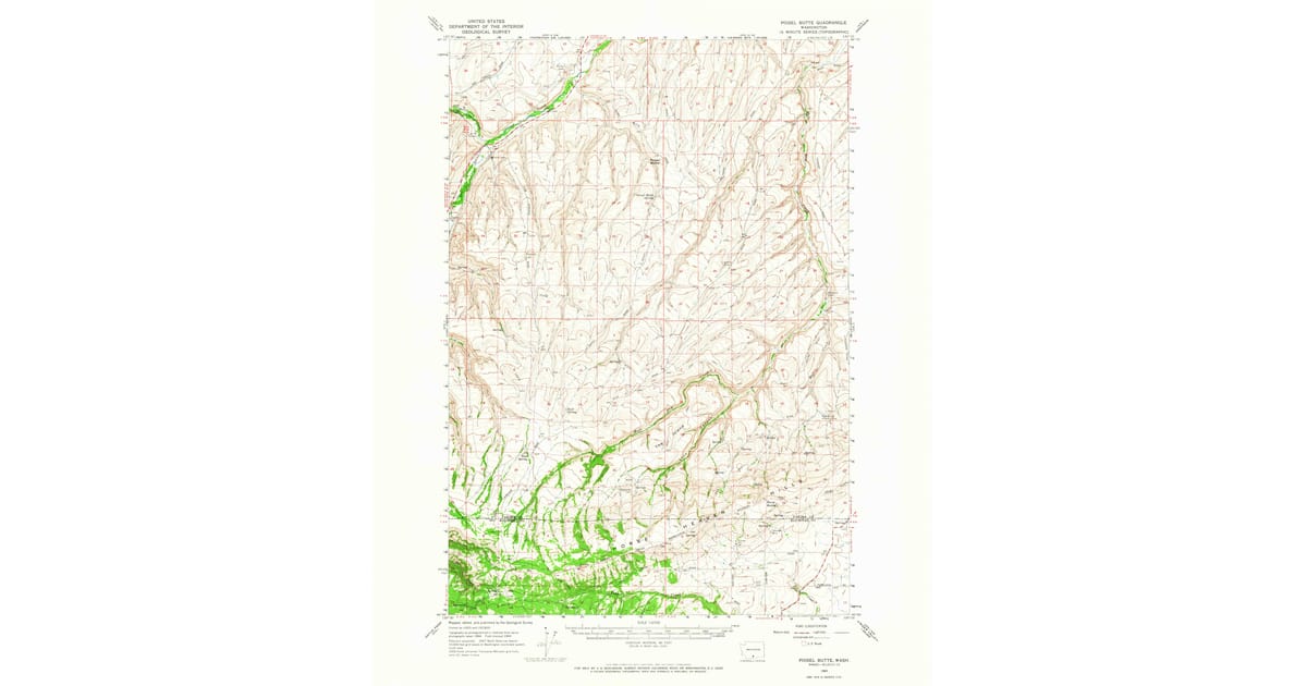 1965 Map of Poisel Butte, Yakima County, WA — High-Res | Pastmaps