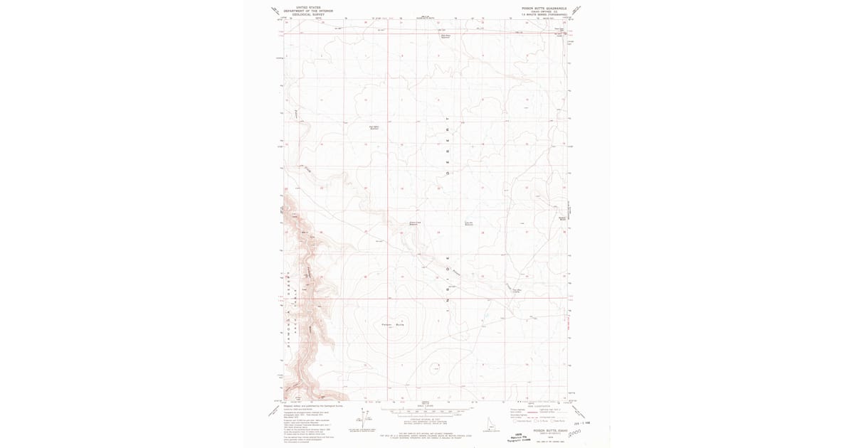 1979 Map of Poison Butte, Owyhee County, ID — High-Res | Pastmaps