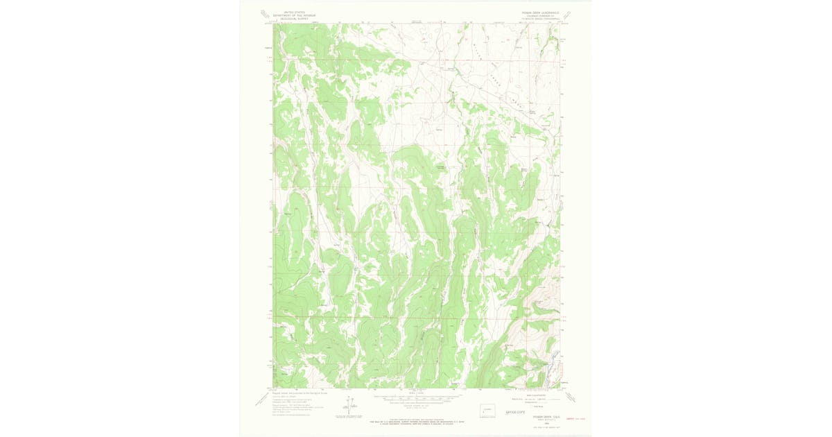 1963 Map of Poison Draw, Gunnison County, CO — High-Res | Pastmaps
