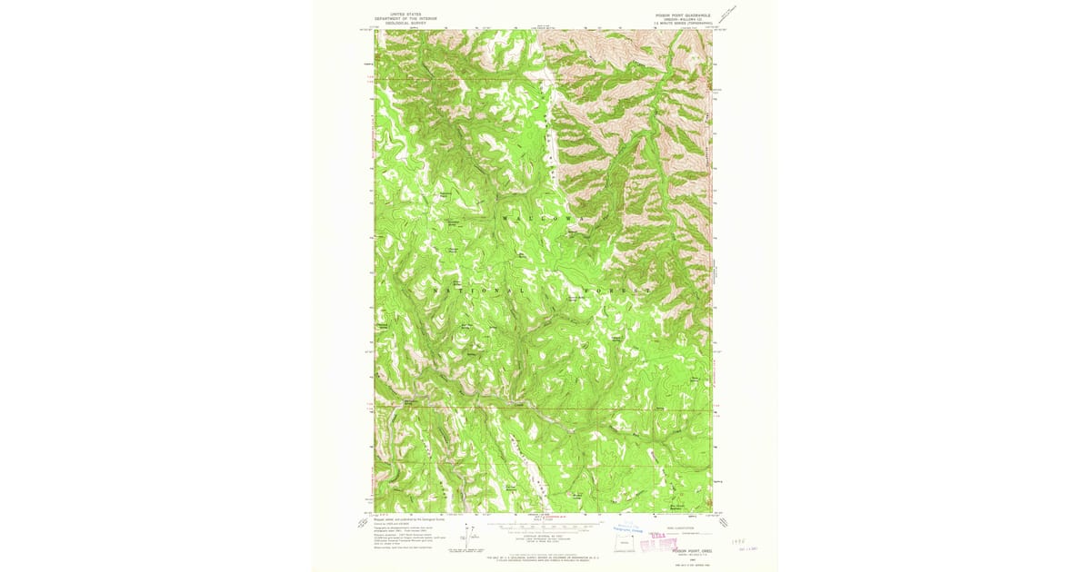1963 Map of Poison Point, Wallowa County, OR — High-Res | Pastmaps