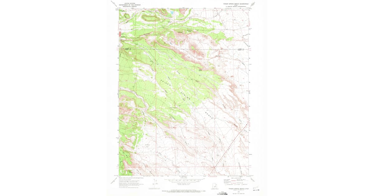 1969 Map of Poison Spring Bench, Emery County, UT — High-Res | Pastmaps