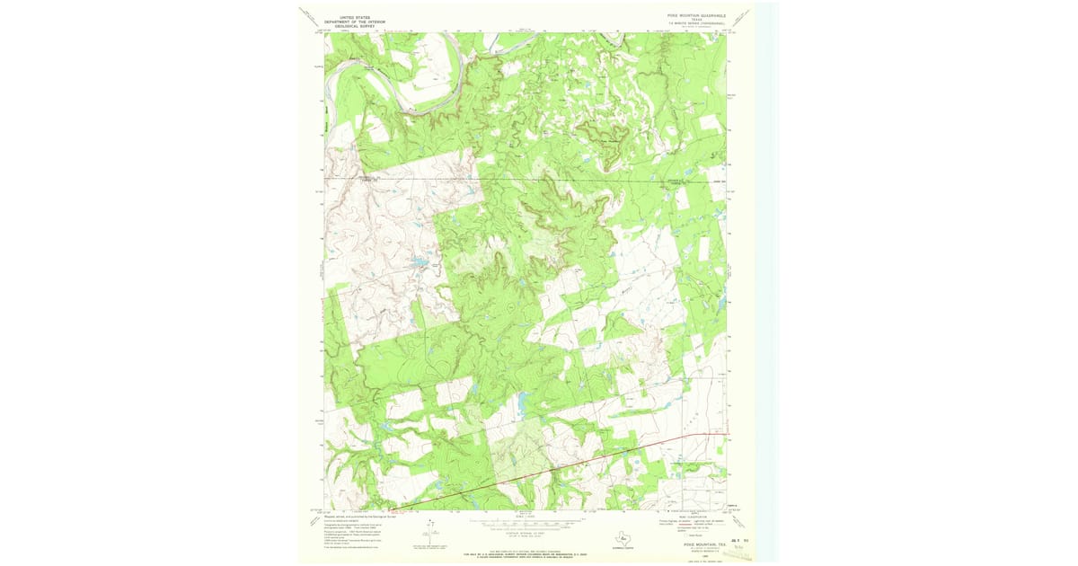 1969 Map of Poke Mountain, Fisher County, TX — High-Res | Pastmaps