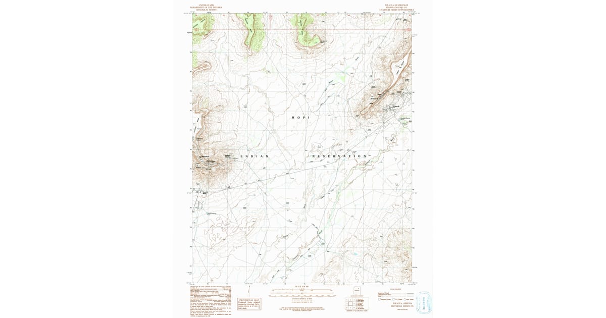 1991 Map of Polacca, Navajo County, AZ — High-Res | Pastmaps