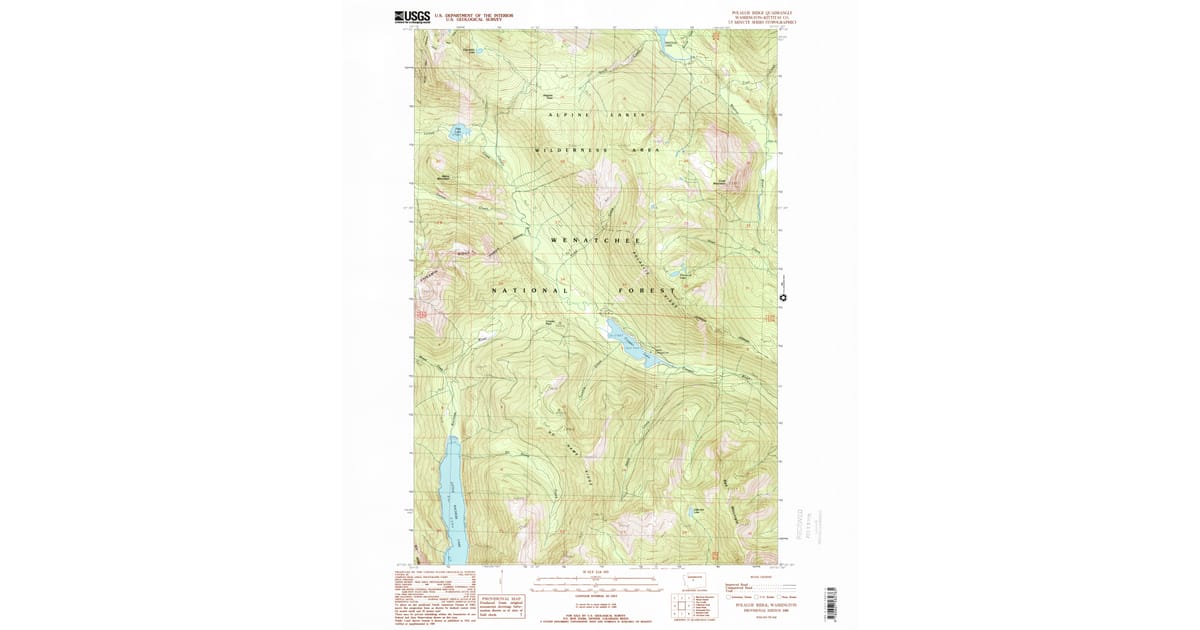 1989 Map of Polallie Ridge, Kittitas County, WA — High-Res | Pastmaps