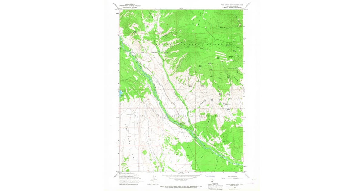1965 Map of Pole Creek Cave, Duchesne County, UT — High-Res | Pastmaps