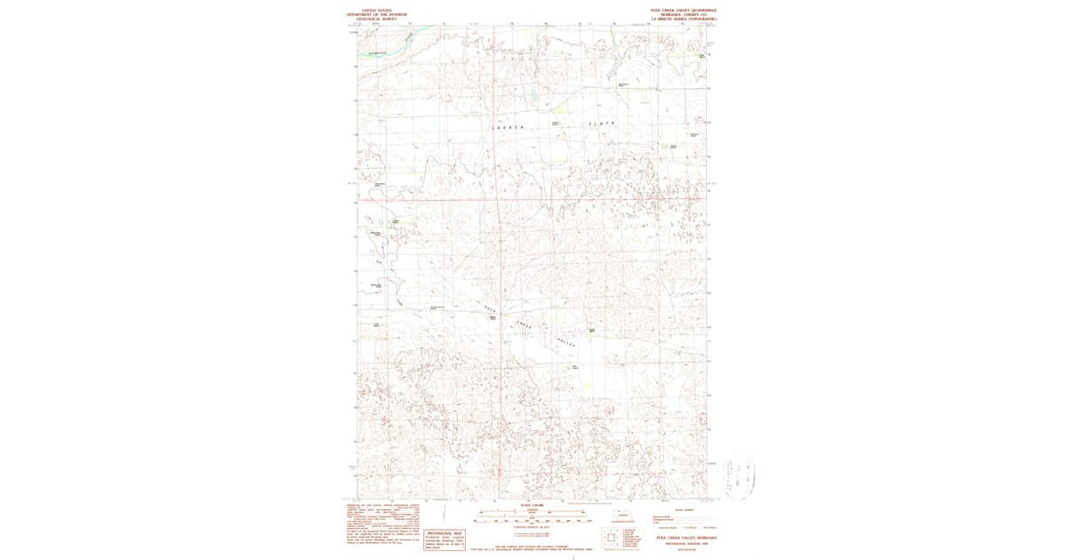 1990 Map of Pole Creek Valley, Cherry County, NE — High-Res | Pastmaps