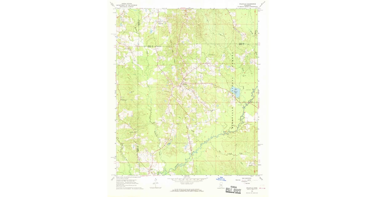 1968 Map of Polkville, MS — High-Res | Pastmaps