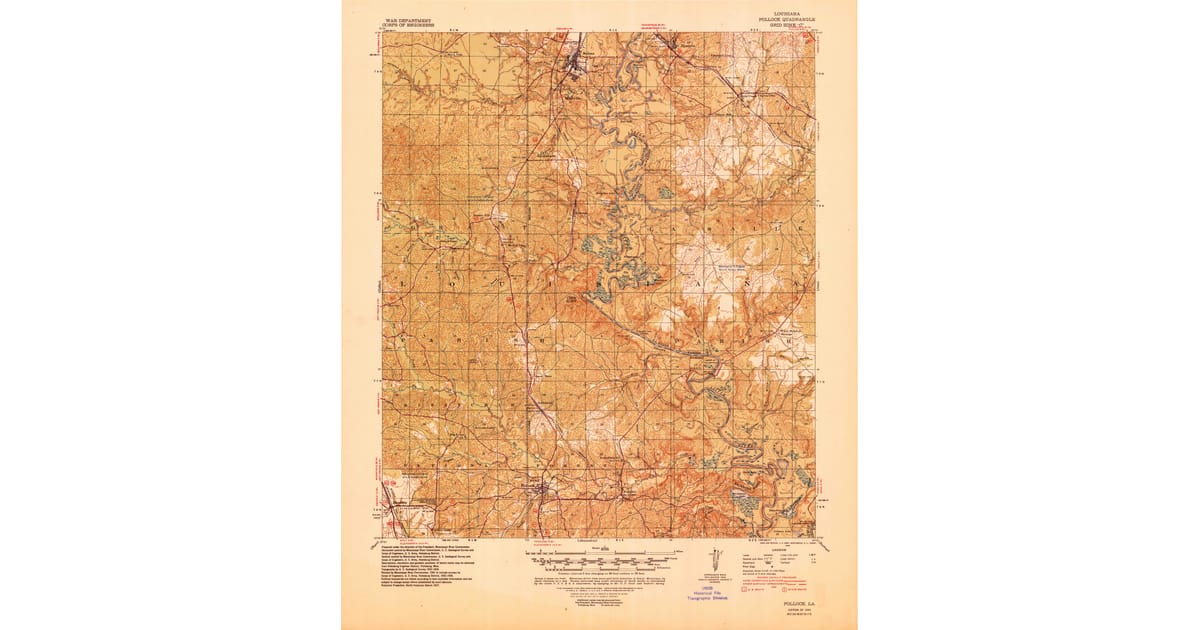 1941 Map of Pollock, LA — High-Res | Pastmaps