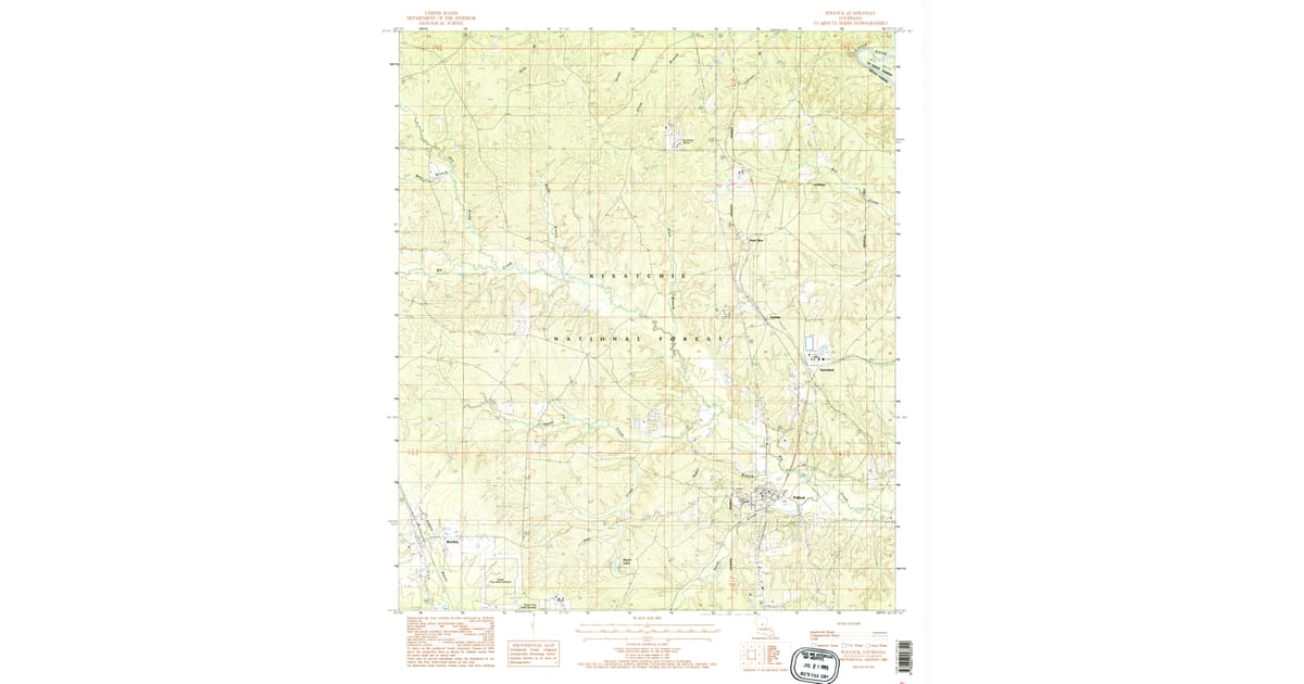 1985 Map of Pollock, LA — High-Res | Pastmaps