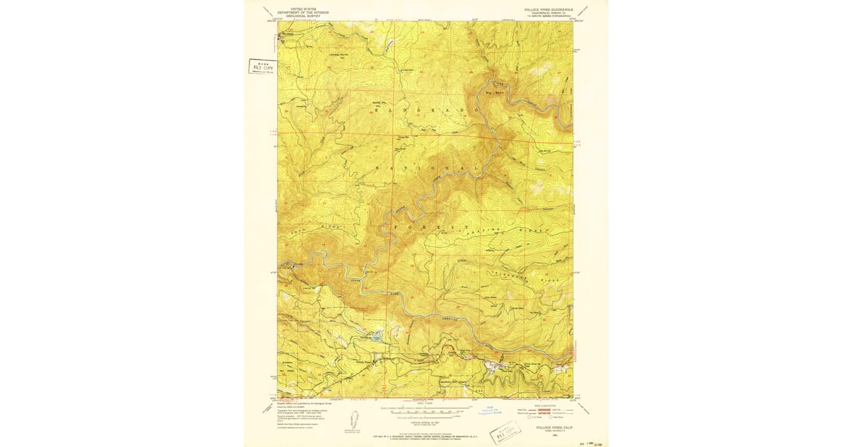 1950 Map of Pollock Pines, CA — High-Res | Pastmaps