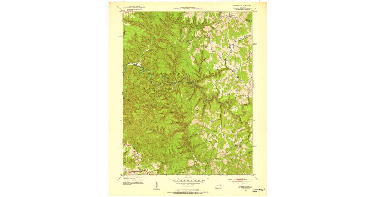 1951 Map of Pomeroyton, Wolfe County, KY — High-Res | Pastmaps