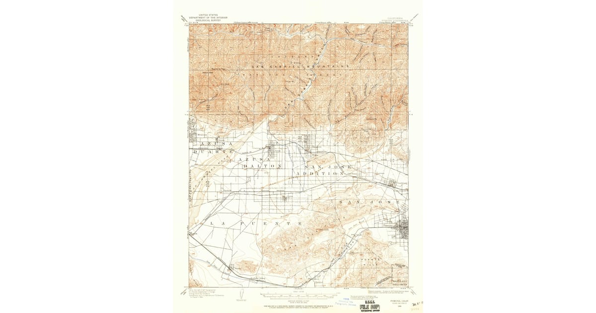 Old Maps of La Verne, CA for Genealogy | Pastmaps