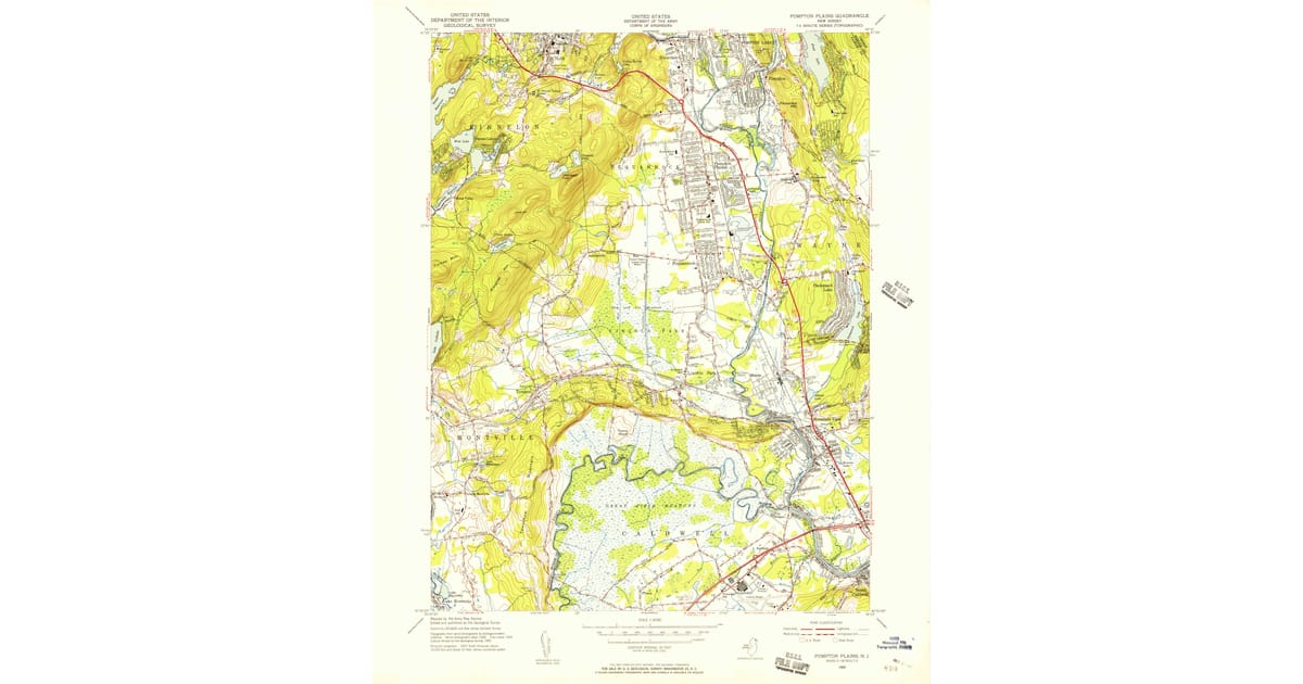 1955 Map of Pompton Plains, NJ — High-Res | Pastmaps