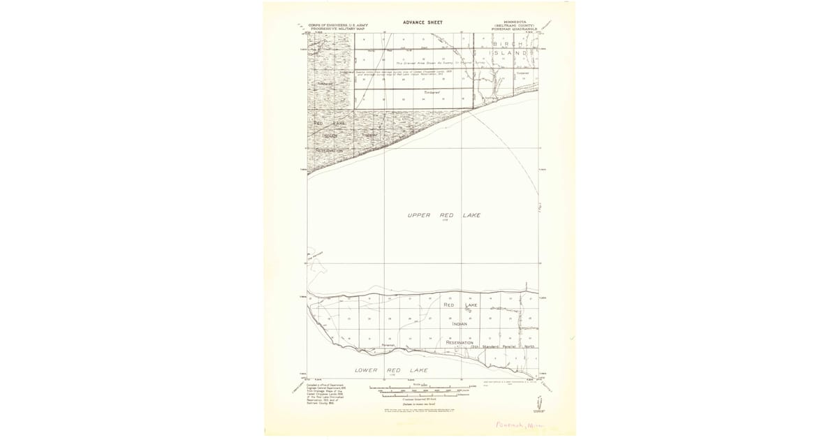 1943 Map of Ponemah, MN — High-Res | Pastmaps