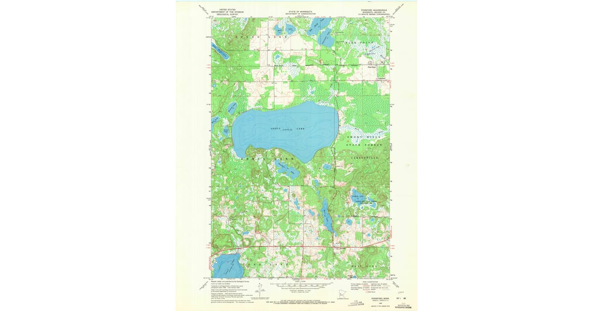 1969 Map of Ponsford, Becker County, MN — High-Res | Pastmaps