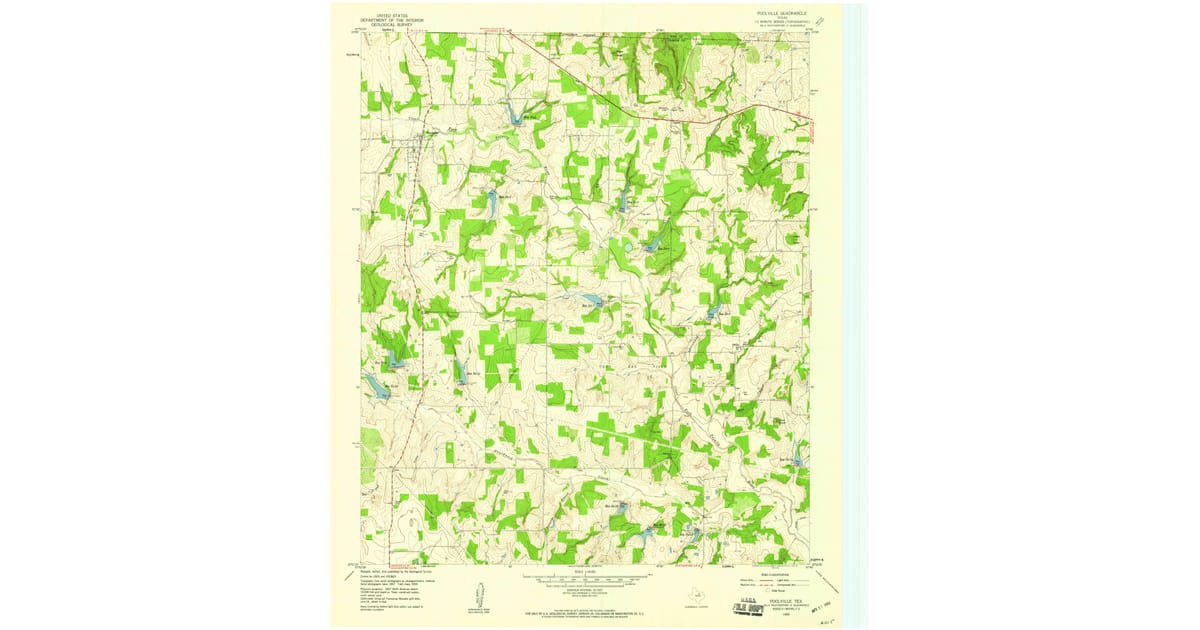 1959 Map of Poolville, Parker County, TX — High-Res | Pastmaps