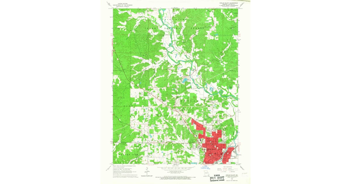 1966 Map of Poplar Bluff, MO — High-Res | Pastmaps