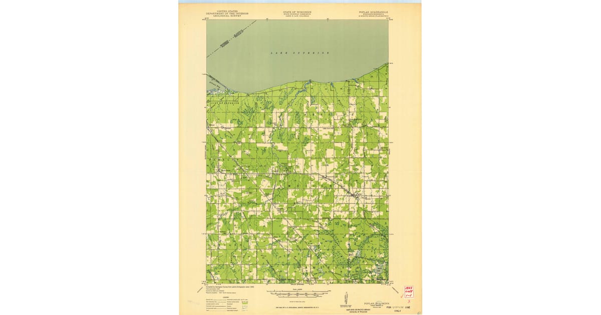 1949 Map of Poplar, WI — High-Res | Pastmaps