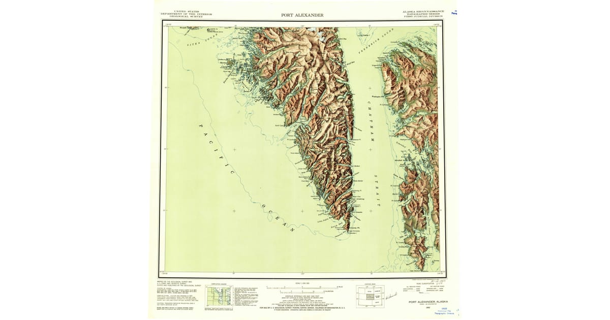 1952 Map of Port Alexander, Sitka Borough, AK — High-Res | Pastmaps