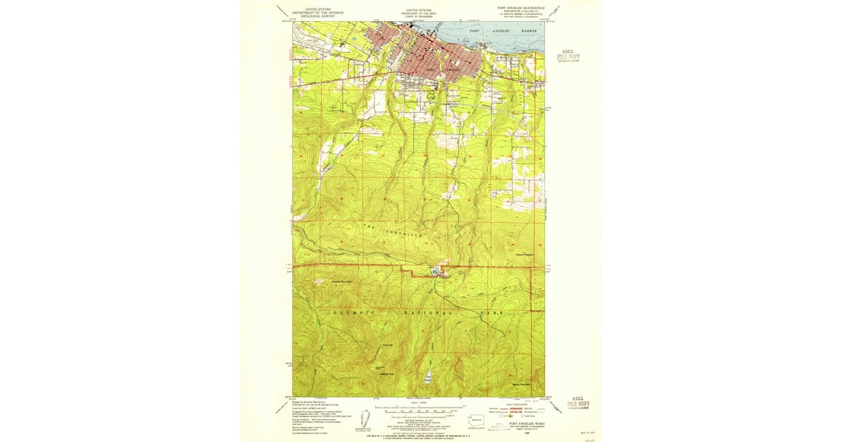 1950 Map of Port Angeles, WA — High-Res | Pastmaps