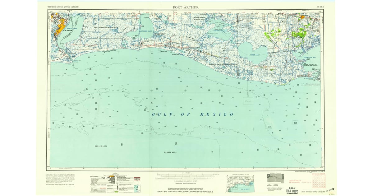 1958 Map of Port Arthur, TX — High-Res | Pastmaps