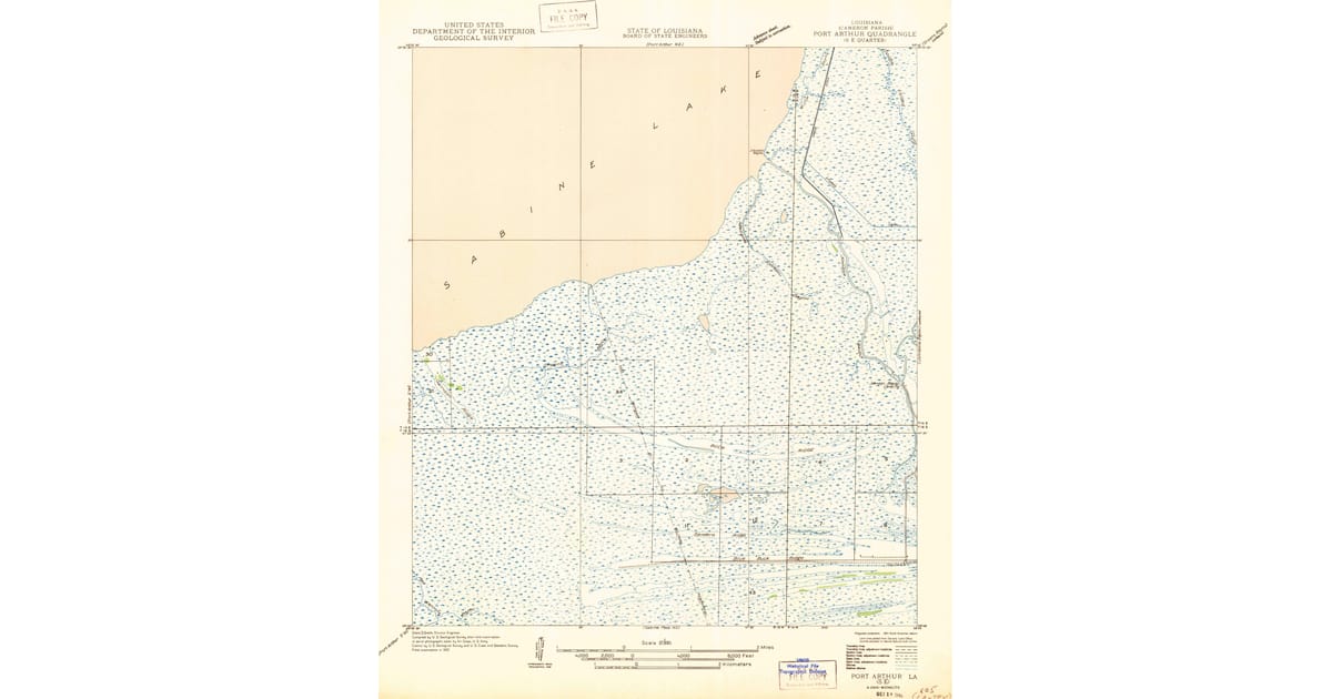 1946 Map of Port Arthur SE, Cameron Parish, LA — High-Res | Pastmaps
