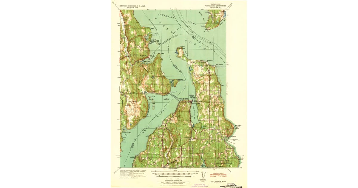 1940 Map of Port Gamble, Kitsap County, WA — High-Res | Pastmaps