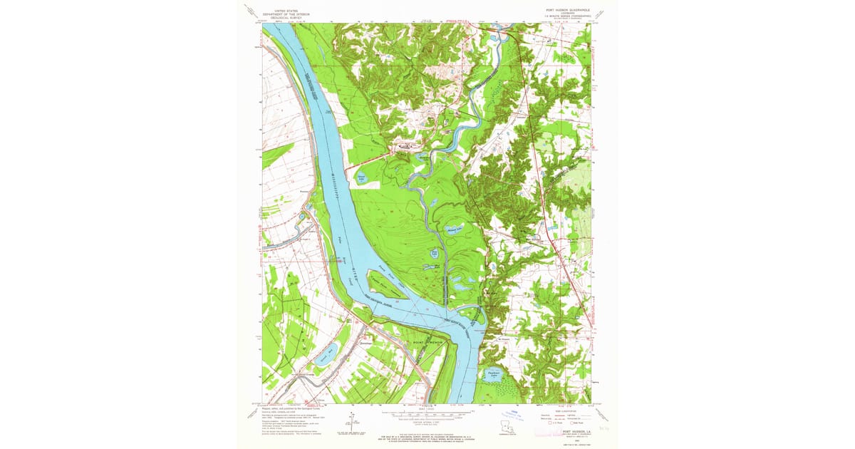 1963 Map of Port Hudson, Pointe Coupee Parish, LA — High-Res | Pastmaps