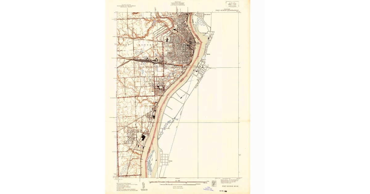 1939 Map of Port Huron, MI — High-Res | Pastmaps