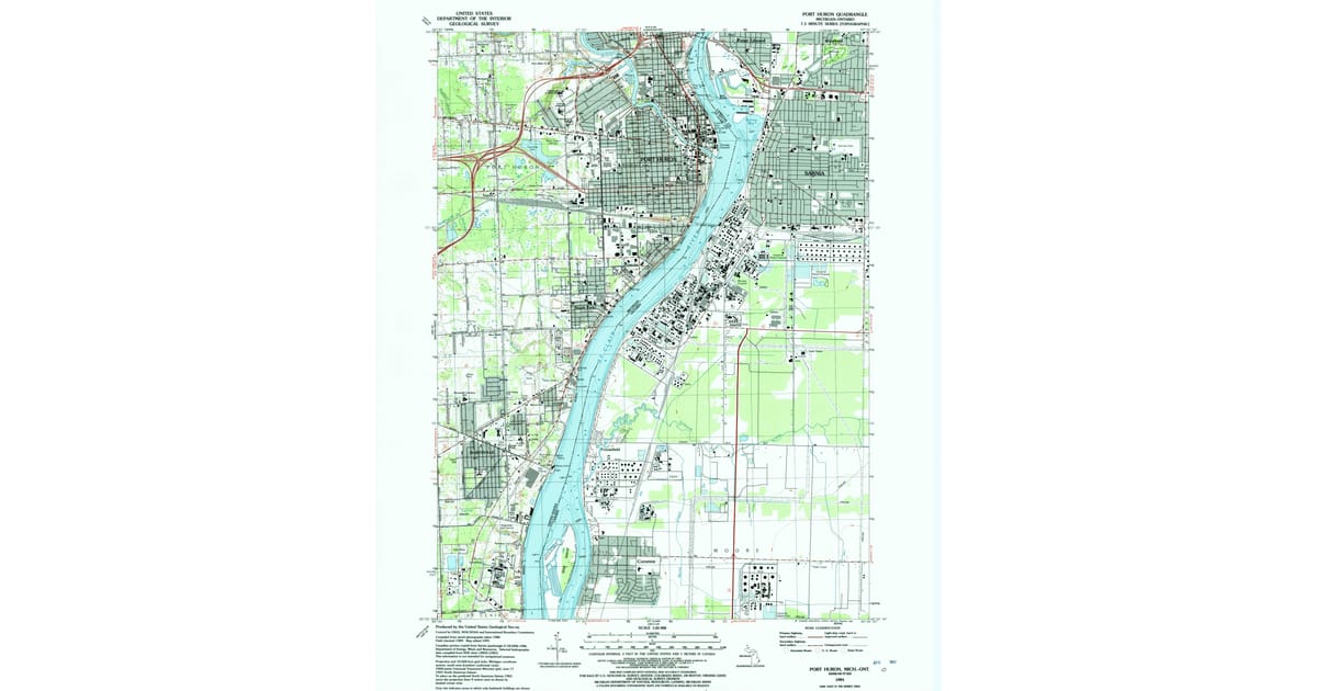 1991 Map of Port Huron, MI — High-Res | Pastmaps