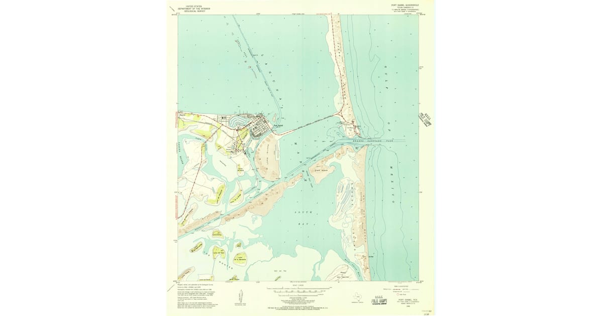 1955 Map of Port Isabel, TX — High-Res | Pastmaps