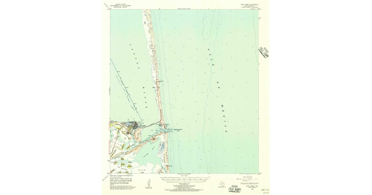 1955 Map of Port Isabel, TX — High-Res | Pastmaps