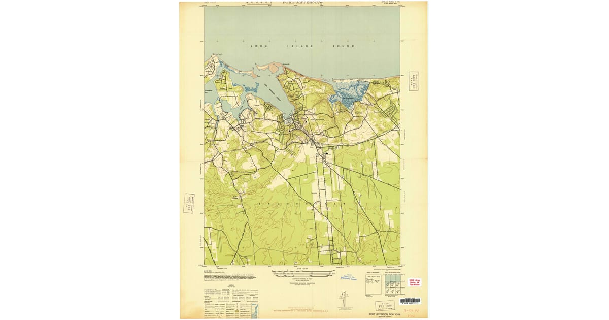 1947 Map of Port Jefferson, NY — High-Res | Pastmaps
