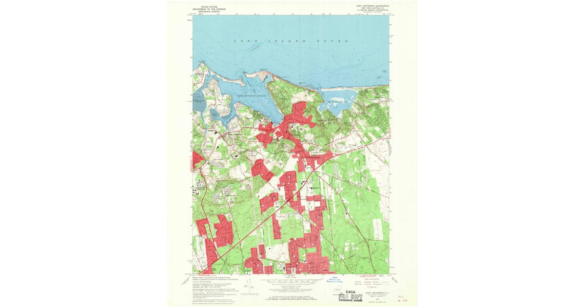 1967 Map of Port Jefferson, NY — High-Res | Pastmaps