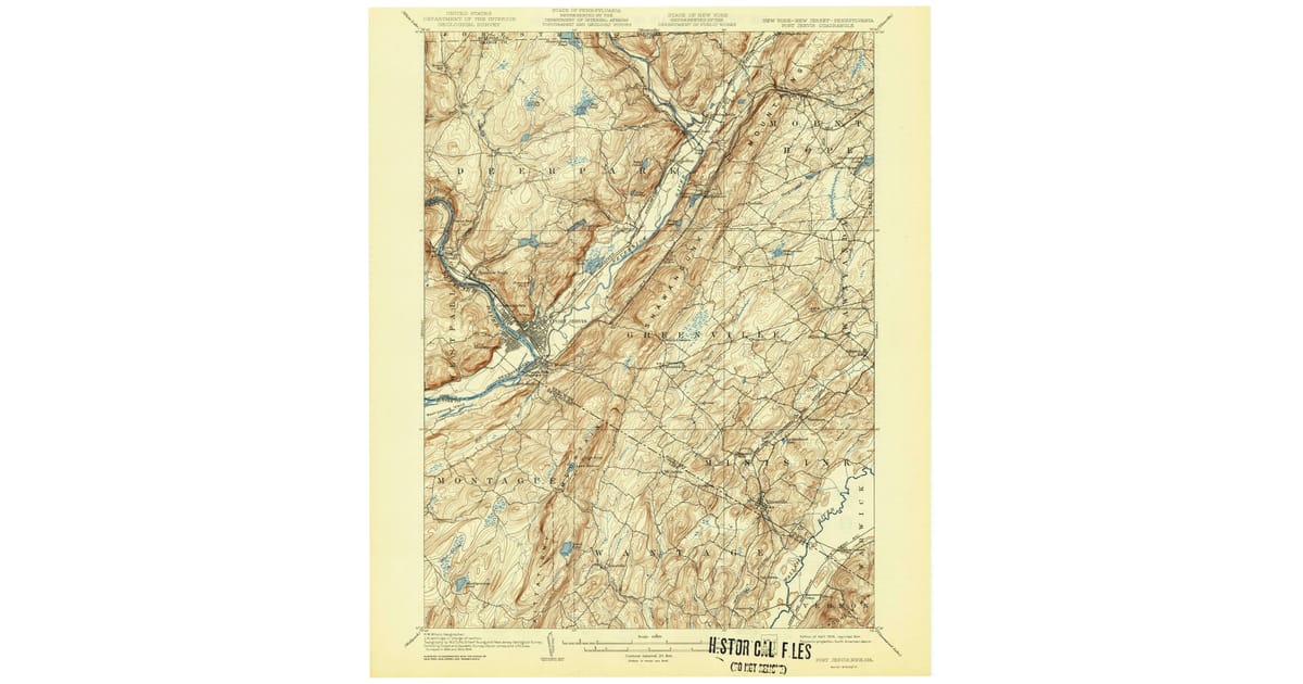 1908 Map of Port Jervis, NY — High-Res, 1944 Print | Pastmaps