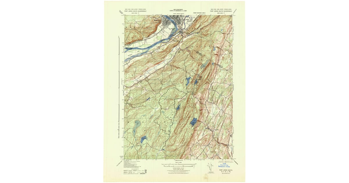 1943 Map of Port Jervis South, Orange County, NY — High-Res | Pastmaps