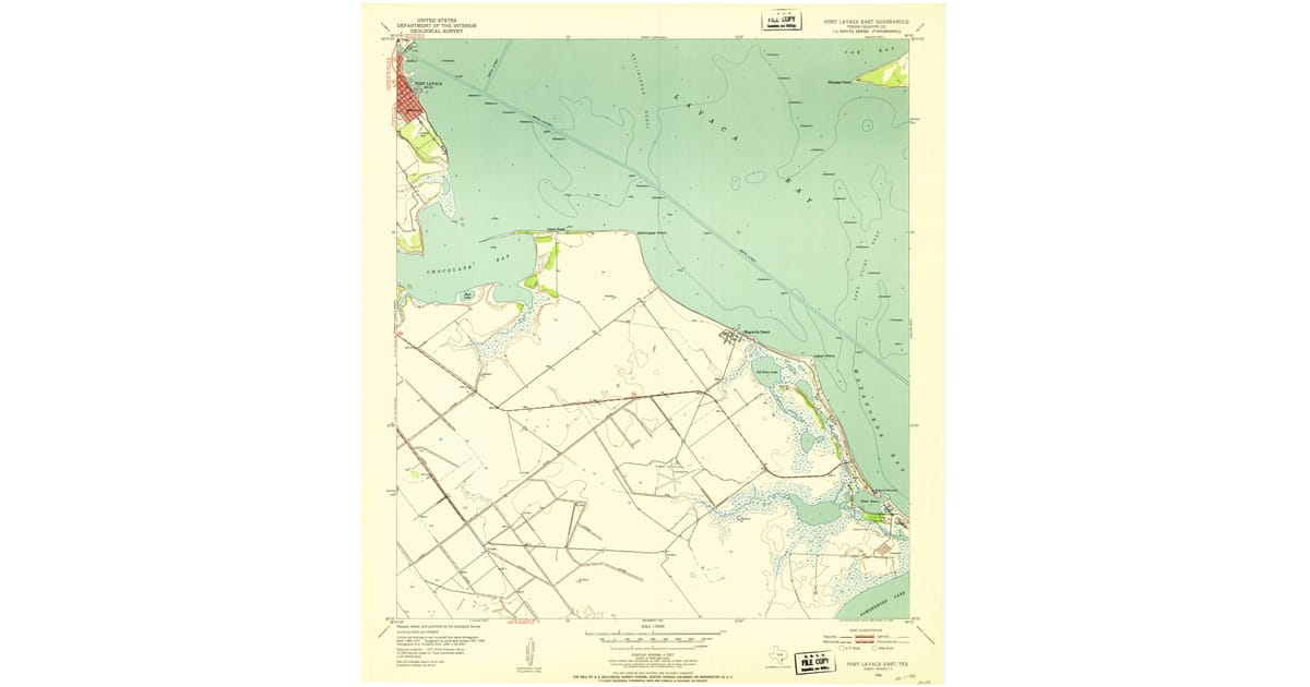 1952 Map of Port Lavaca East, Calhoun County, TX — High-Res | Pastmaps