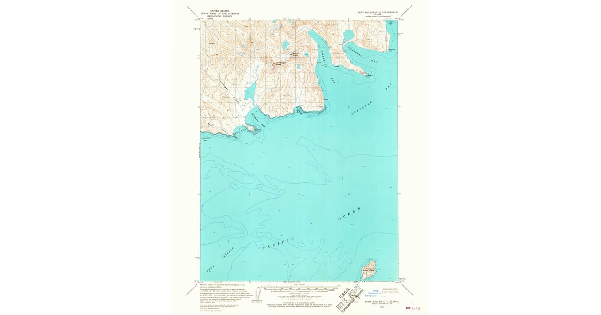 1963 Map of Port Moller C-1, Aleutians East Borough, AK — High-Res ...