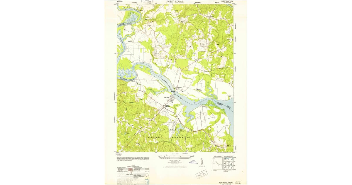 1952 Map of Port Royal, VA — High-Res | Pastmaps