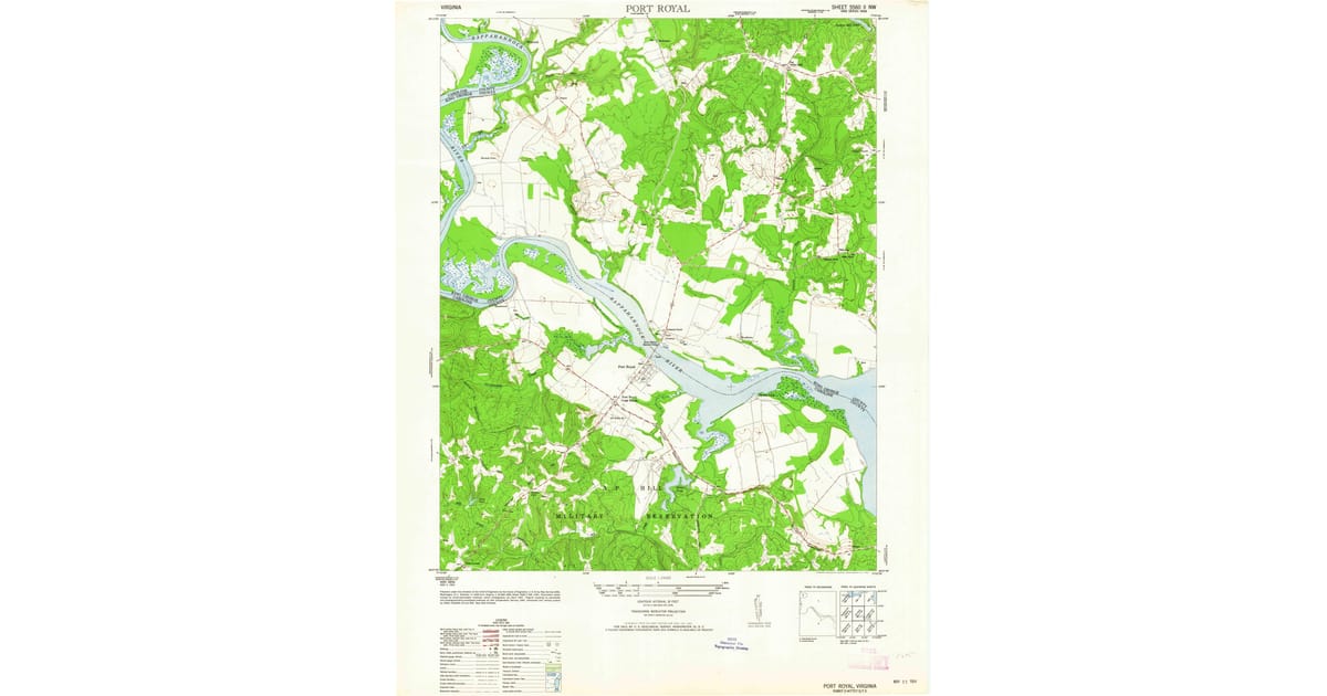 1964 Map of Port Royal, VA — High-Res | Pastmaps