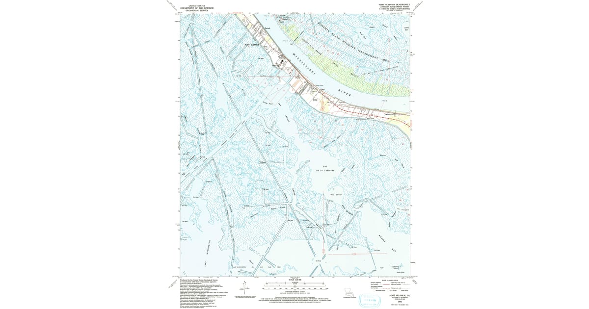 1993 Map of Port Sulphur, LA — High-Res | Pastmaps