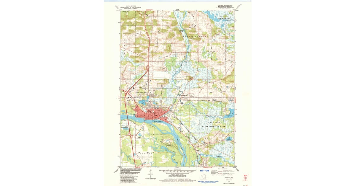 1984 Map of Portage, WI — High-Res | Pastmaps