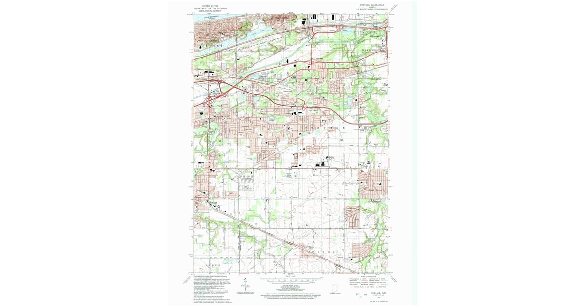 1992 Map of Portage, IN — High-Res | Pastmaps