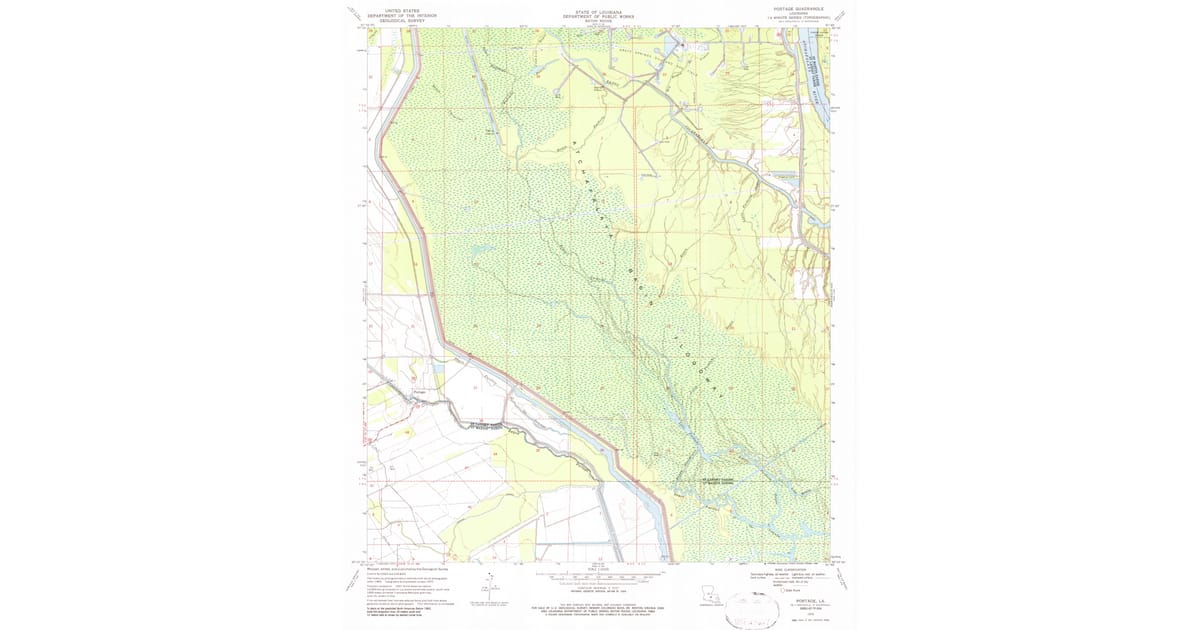 1970 Map of Portage, St. Landry Parish, LA — High-Res, 1986 Print ...
