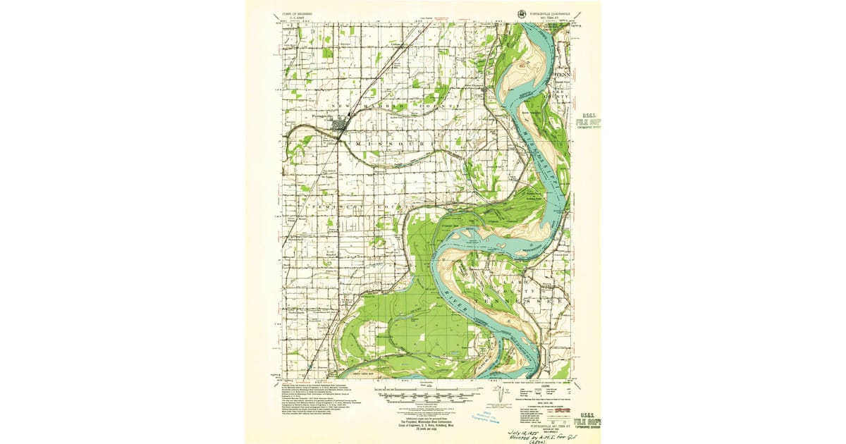 1955 Map of Portageville, MO — High-Res | Pastmaps