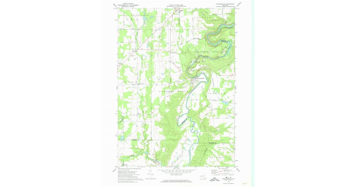 1972 Map of Portageville, Wyoming County, NY — High-Res | Pastmaps