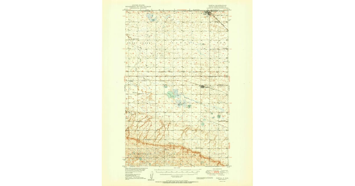 1950s Maps of Seven Mile Corner, ND | Pastmaps