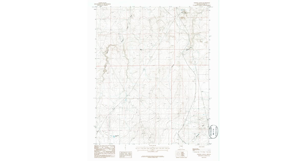 1986 Map of Porter Canyon, Navajo County, AZ — High-Res | Pastmaps